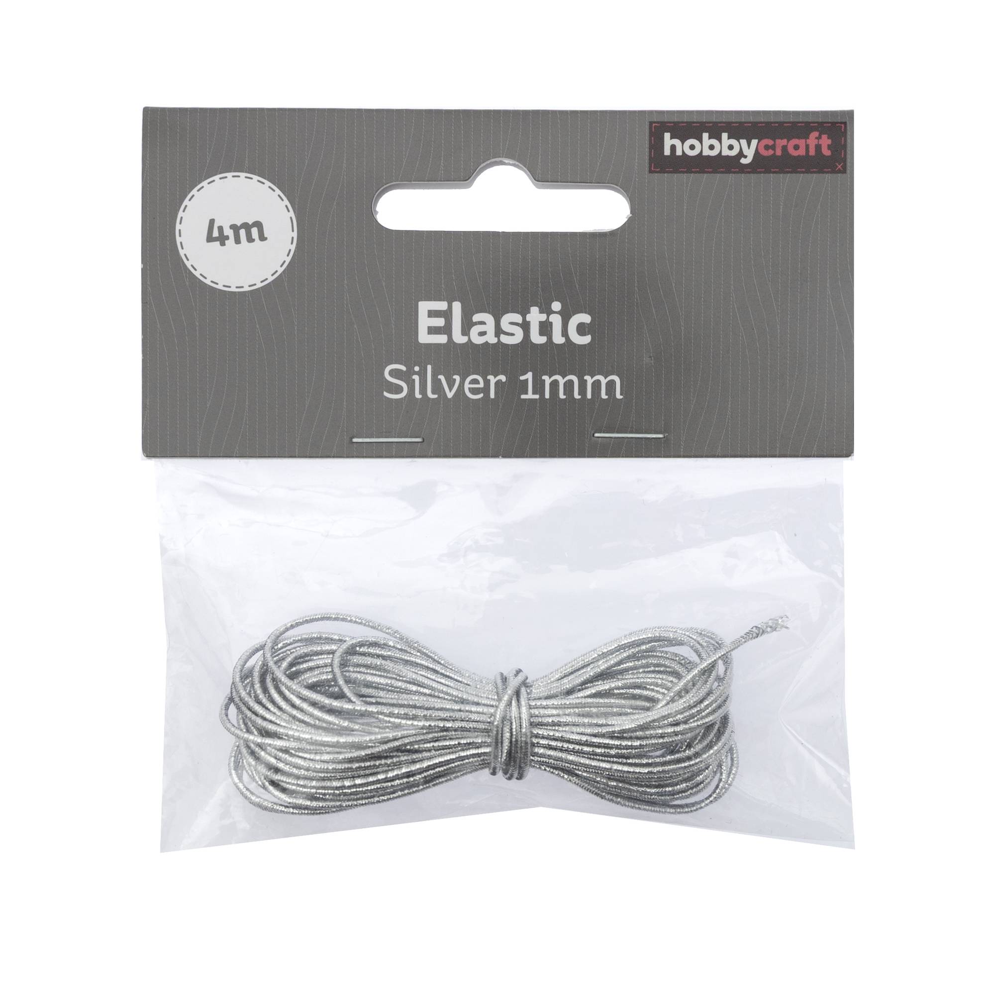 Silver Elastic 1mm x 4m | Hobbycraft