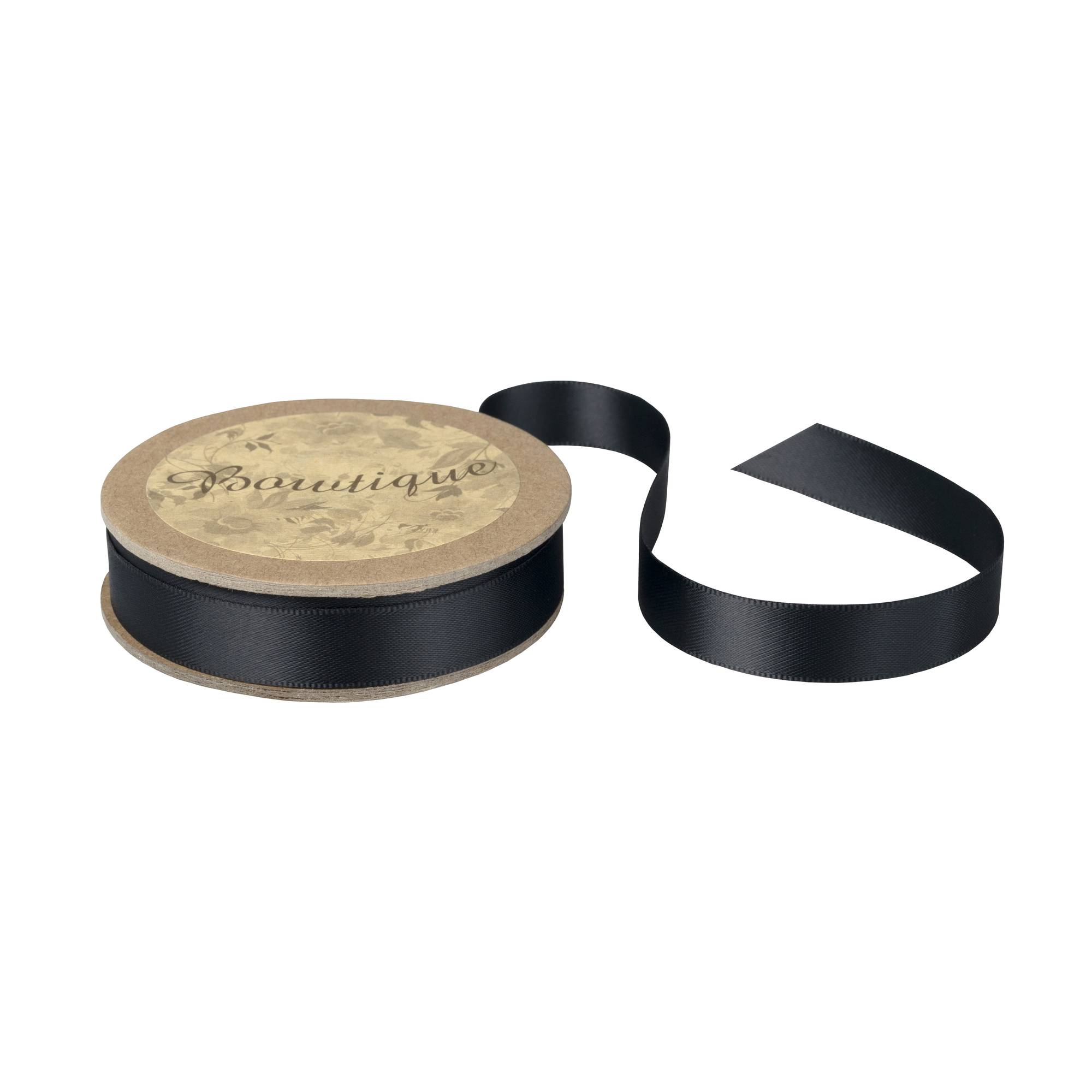 Black Double-Faced Satin Ribbon 12mm x 5m | Hobbycraft