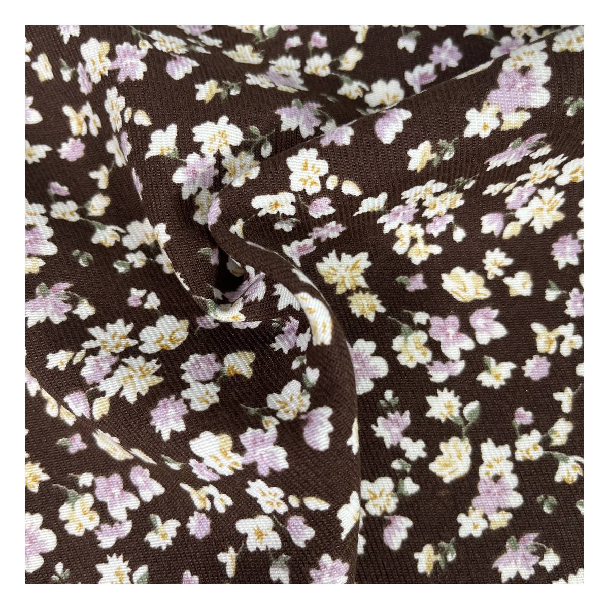 Brown and Pink Muted Floral Brushed Print Fabric by the Metre | Hobbycraft
