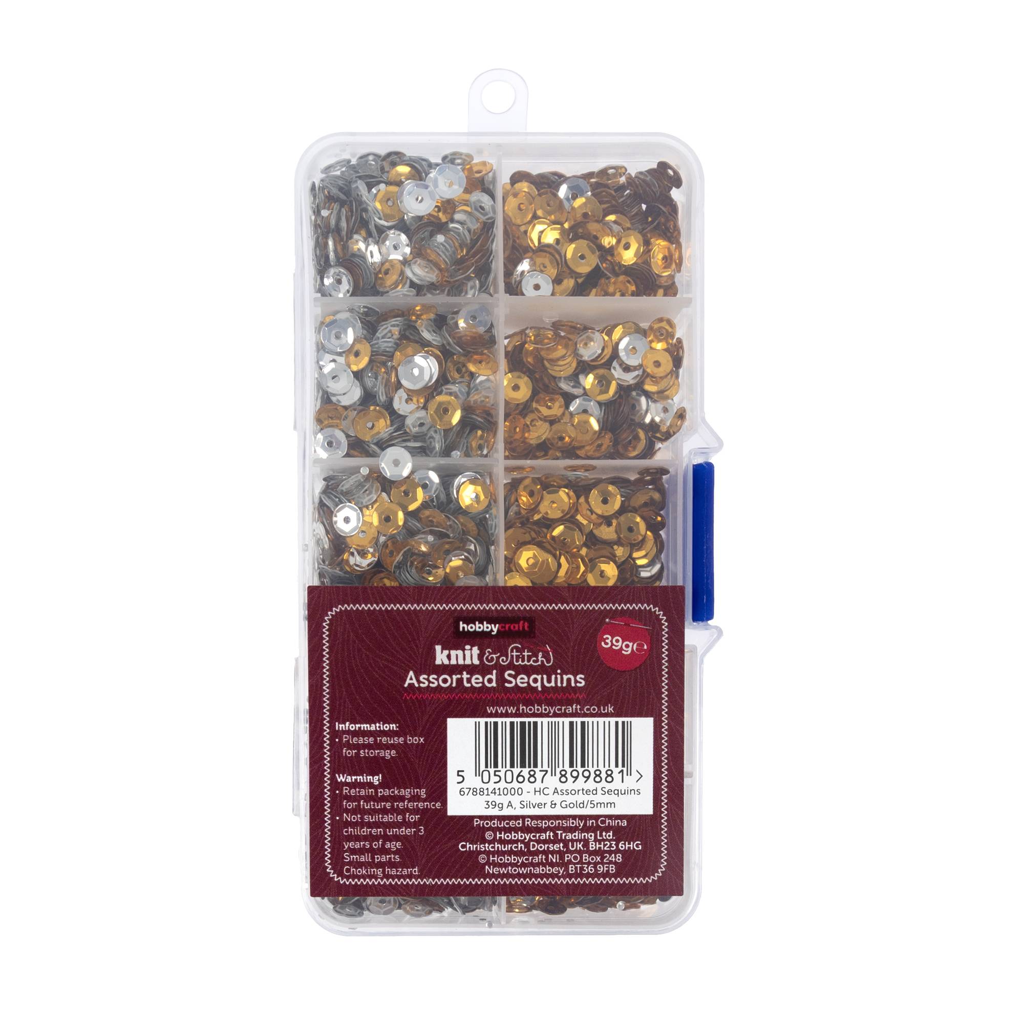 Assorted Silver and Gold Sequins 39g | Hobbycraft
