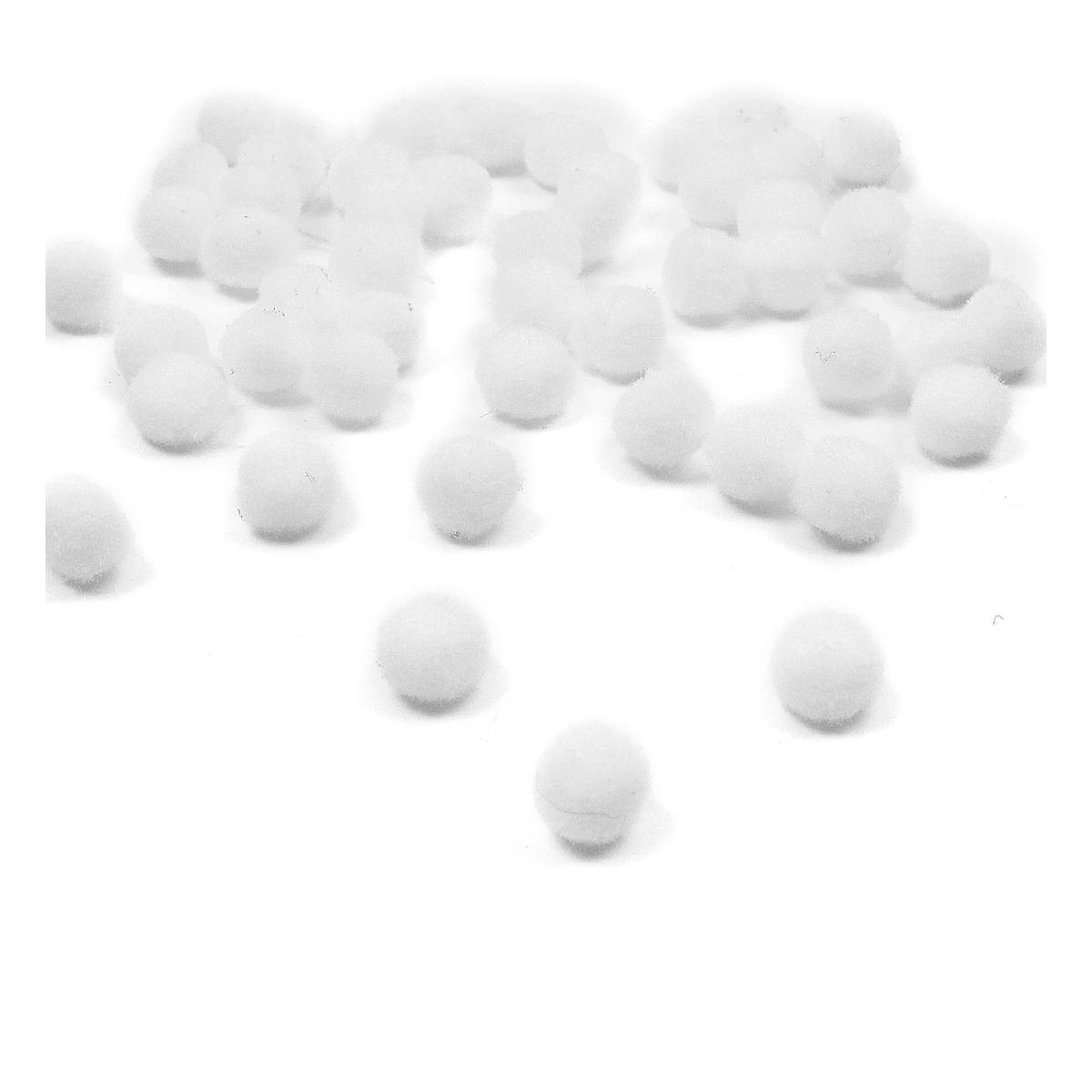 White Pom Poms 7mm 50 Pack | Hobbycraft