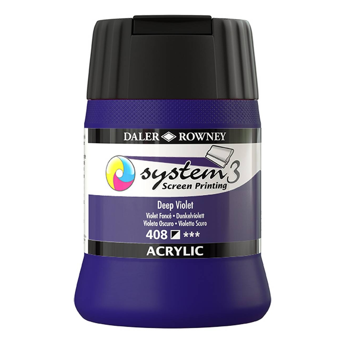 Daler-Rowney System3 Deep Violet Screen Printing Acrylic Ink 250ml ...