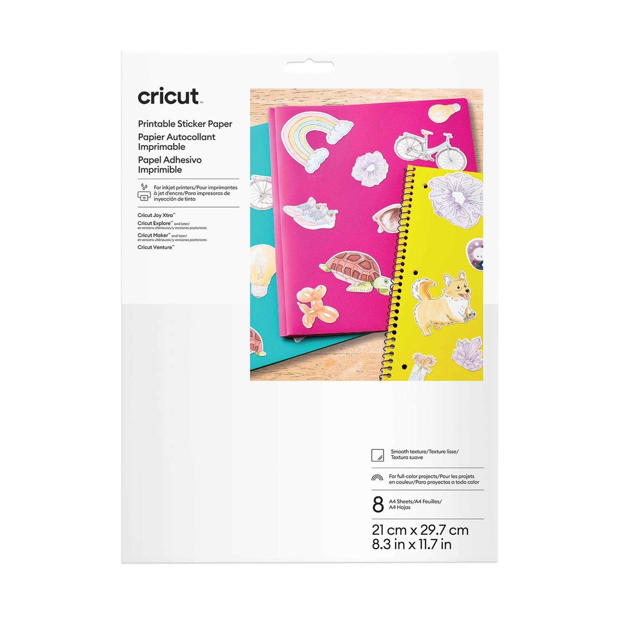 Cricut Printable Sticker Paper A4 8 Pack | Hobbycraft