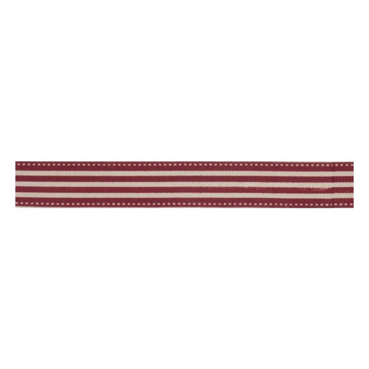 Red Stripe Cotton Ribbon 15mm x 5m | Hobbycraft