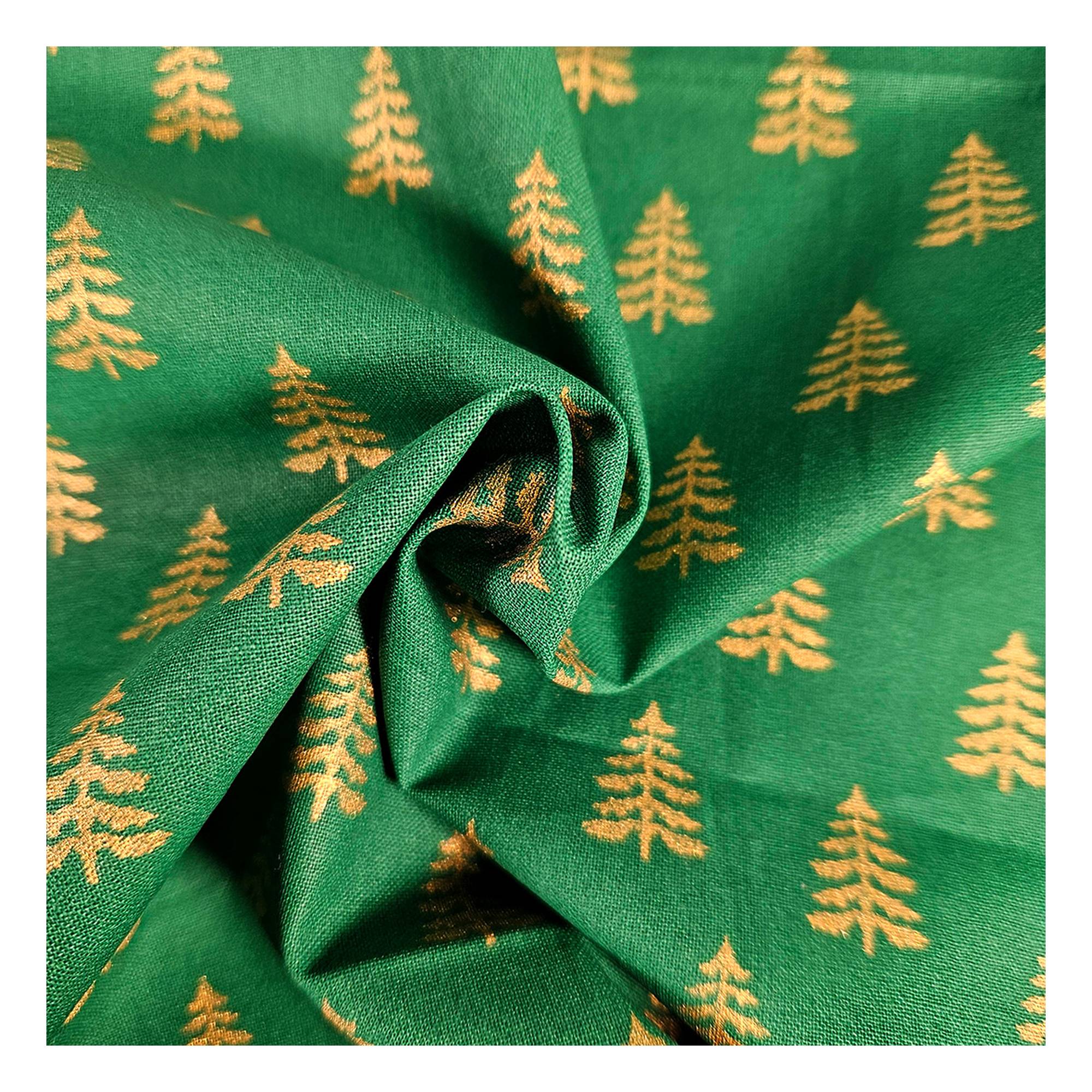 Metallic Tree Cotton Fabric by the Metre | Hobbycraft