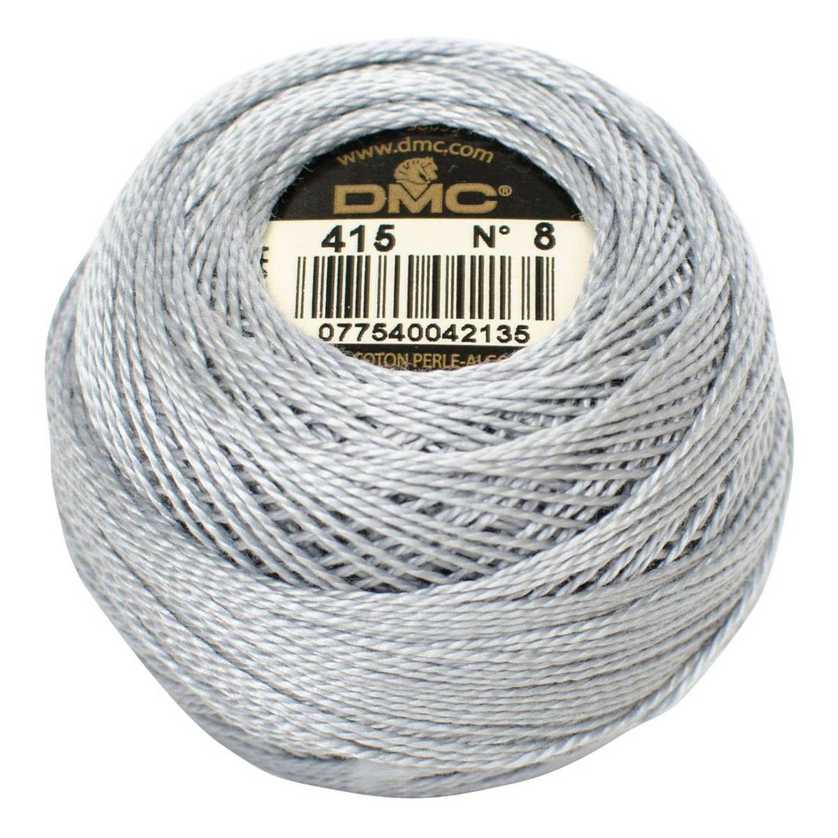 DMC Grey Pearl Cotton Thread on a Ball Size 8 80m (415) | Hobbycraft