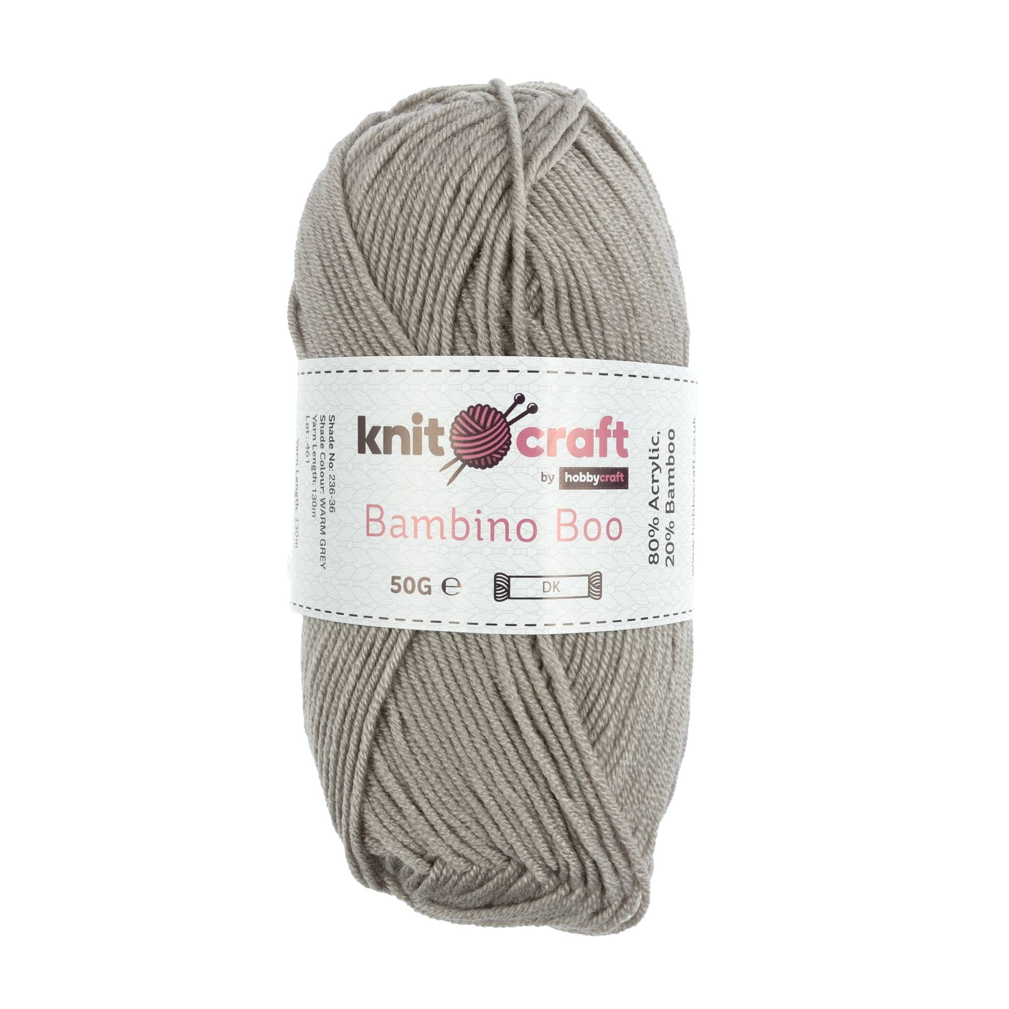 Knitcraft Warm Grey Bambino Boo Yarn 50g | Hobbycraft
