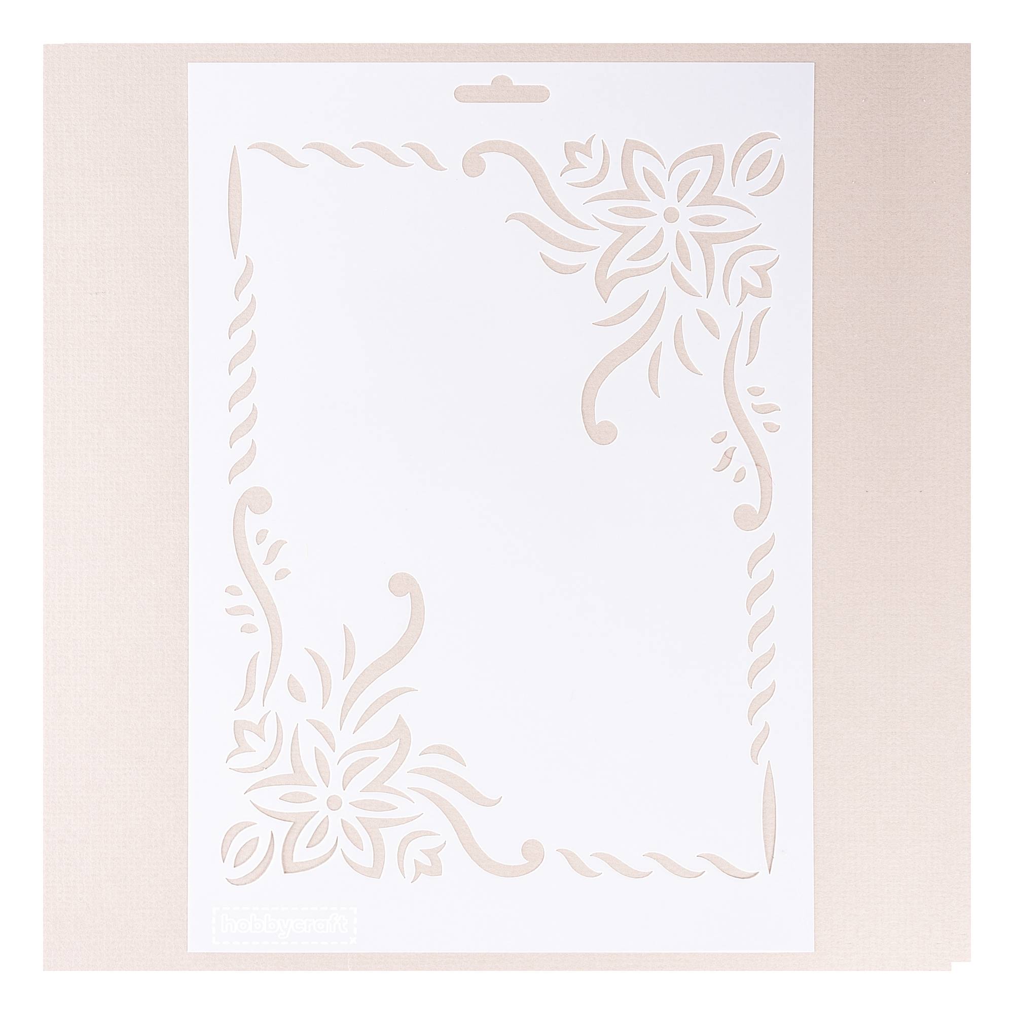 Floral Frame Stencil 21cm x 29cm | Hobbycraft