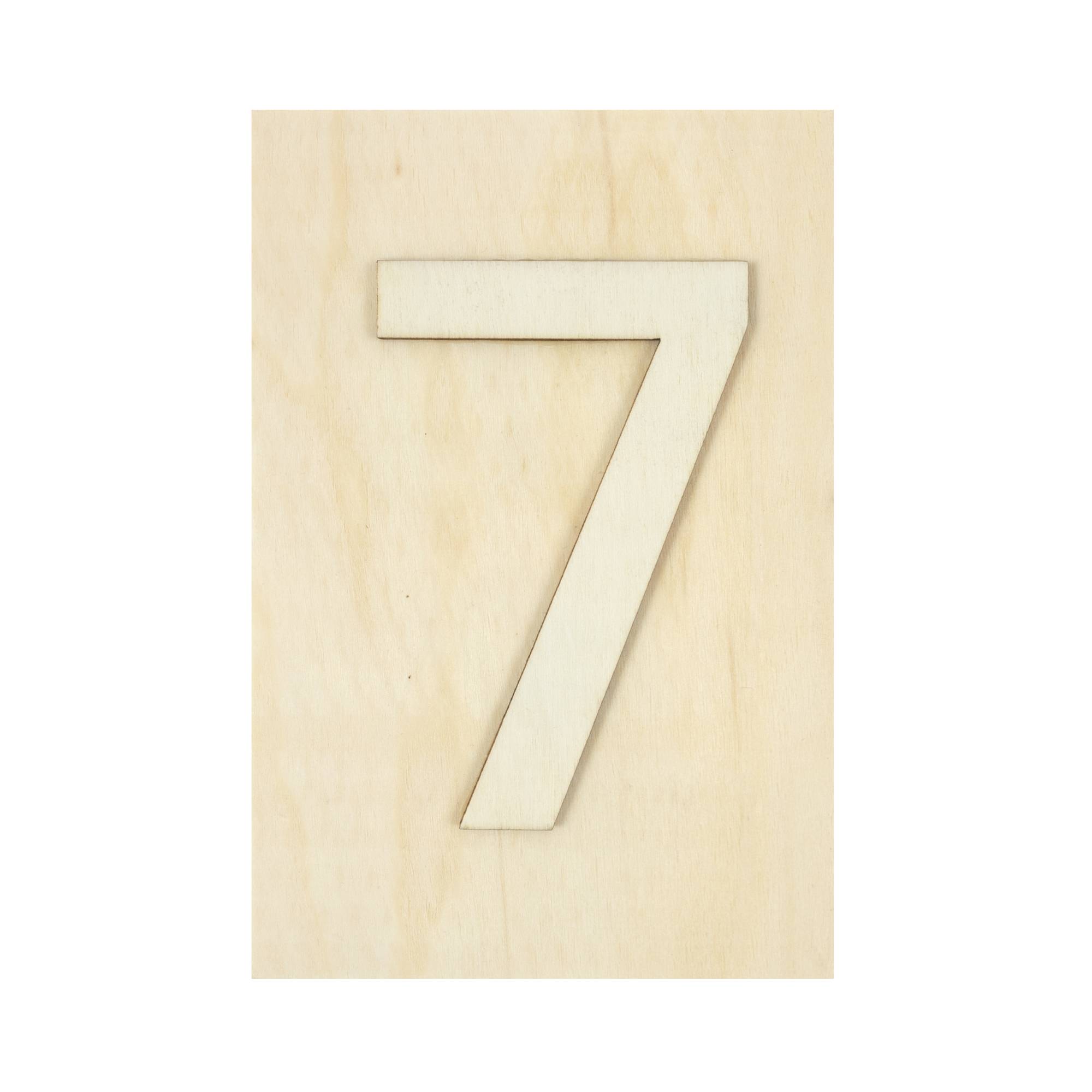 Wooden Number 7 Plaque 10cm x 15cm | Hobbycraft