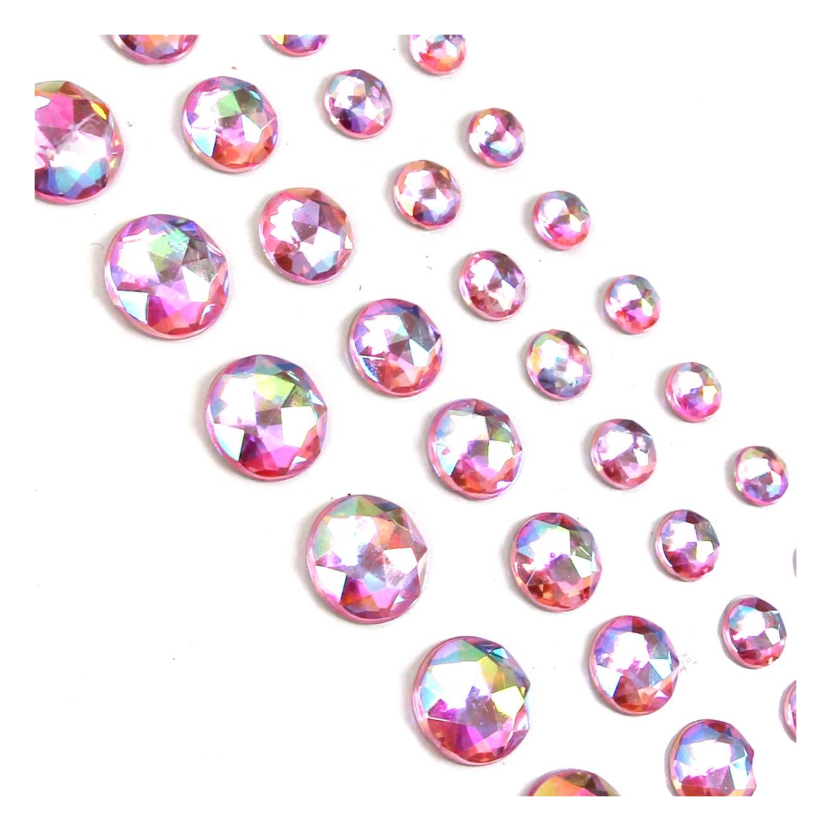 Pale Pink Iridescent Adhesive Gems 42 Pack | Hobbycraft