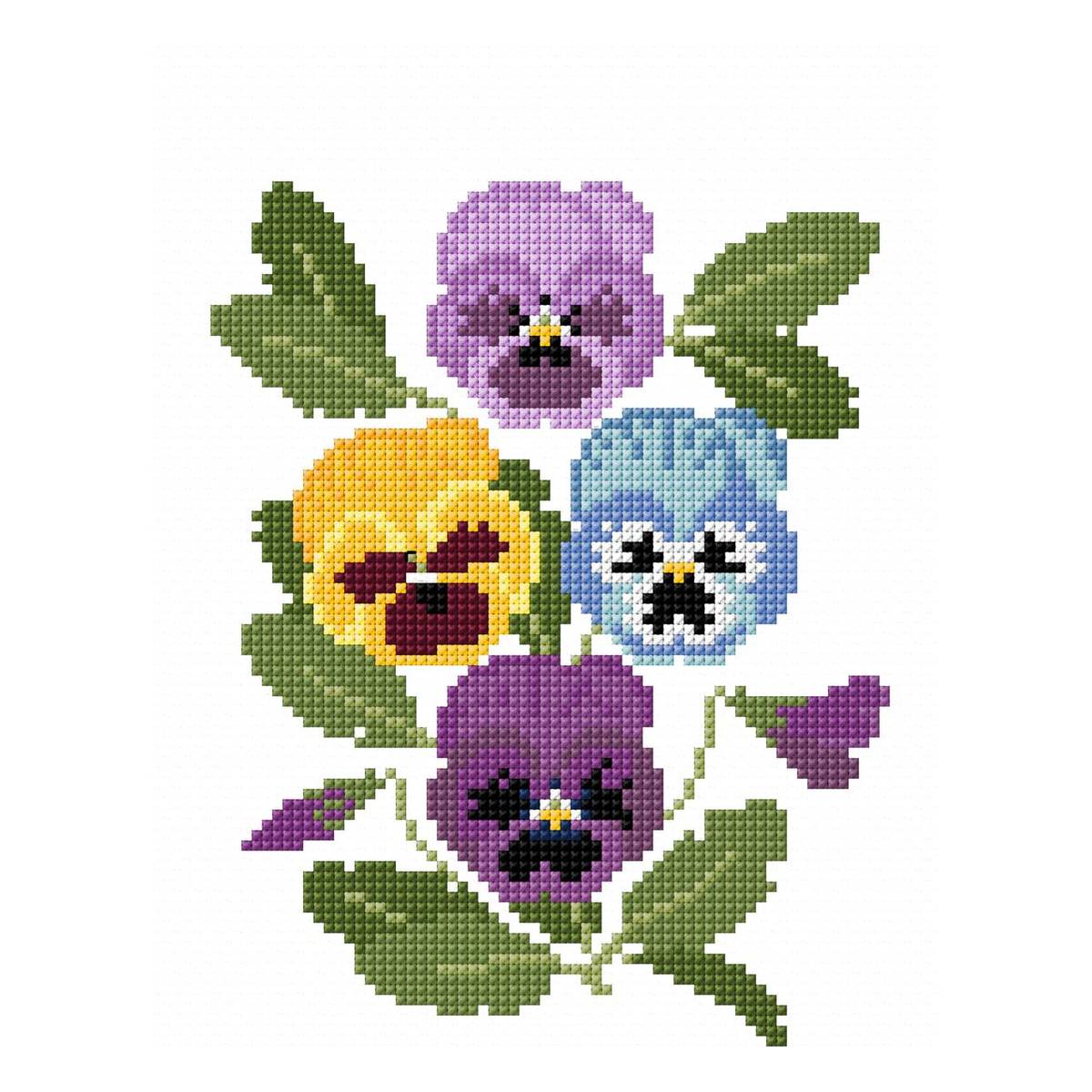 FREE PATTERN DMC Decorative Pansies Cross Stitch 0155 | Hobbycraft
