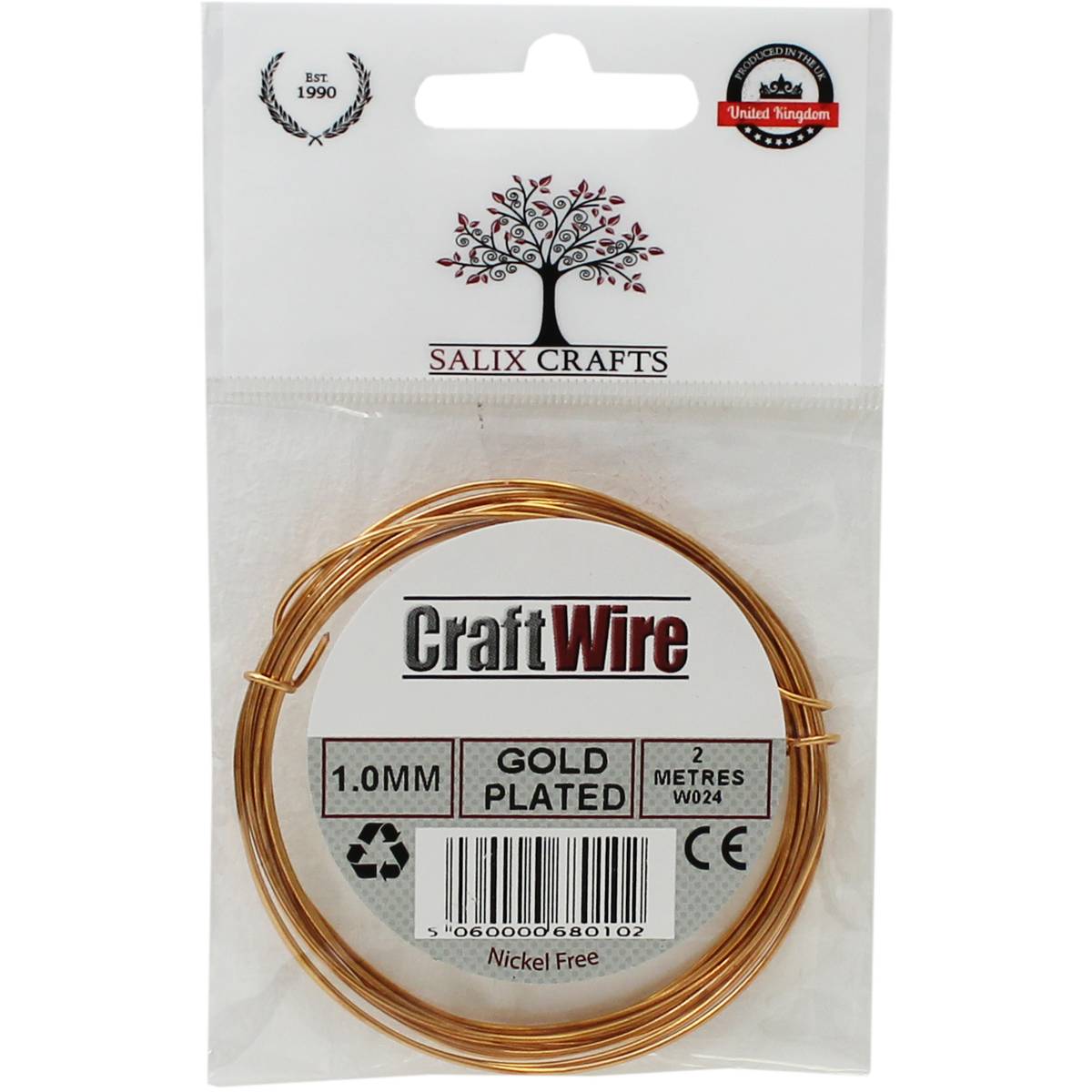 Salix Gold-Plated Wire 1mm x 2m | Hobbycraft