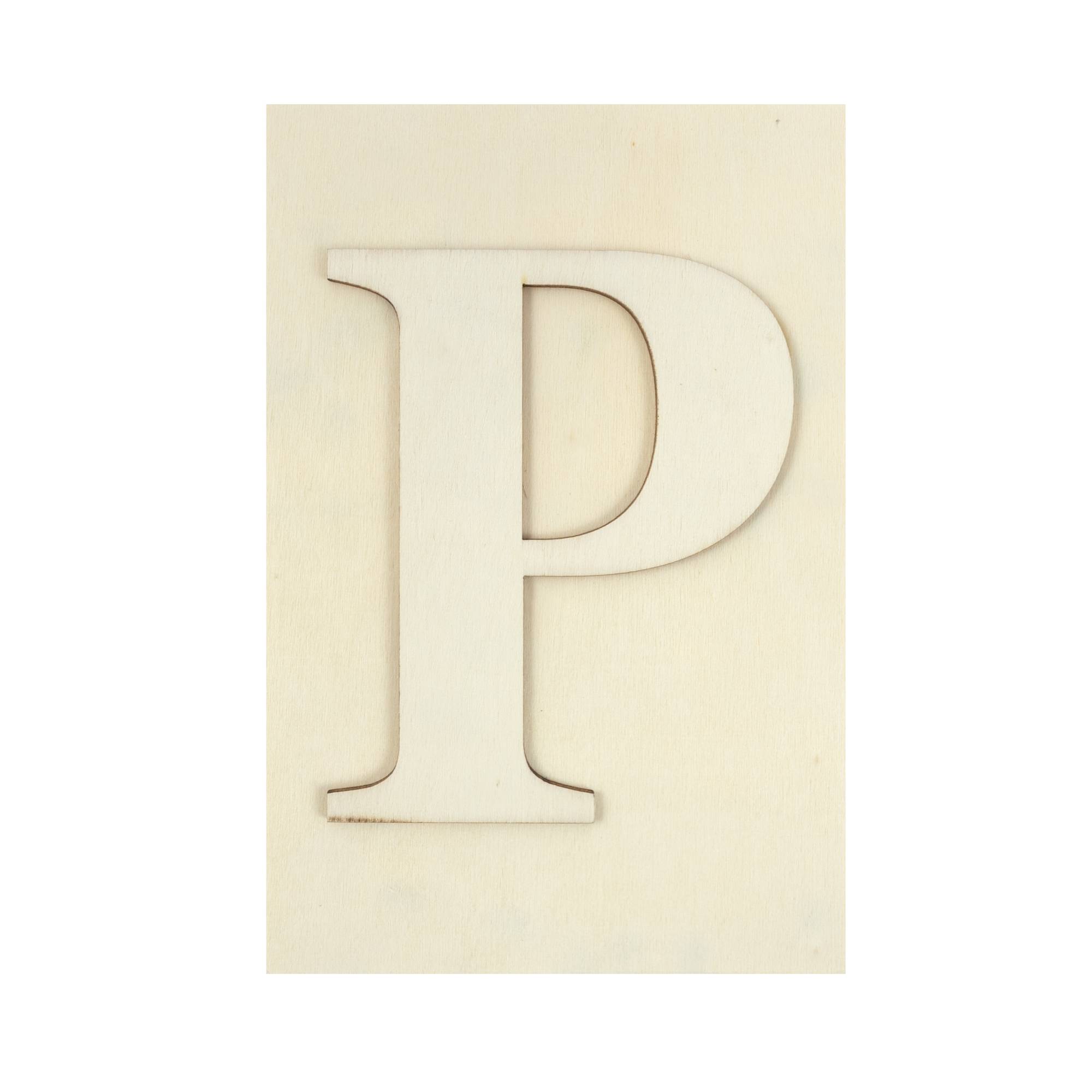 Wooden Letter P Plaque 10cm x 15cm | Hobbycraft
