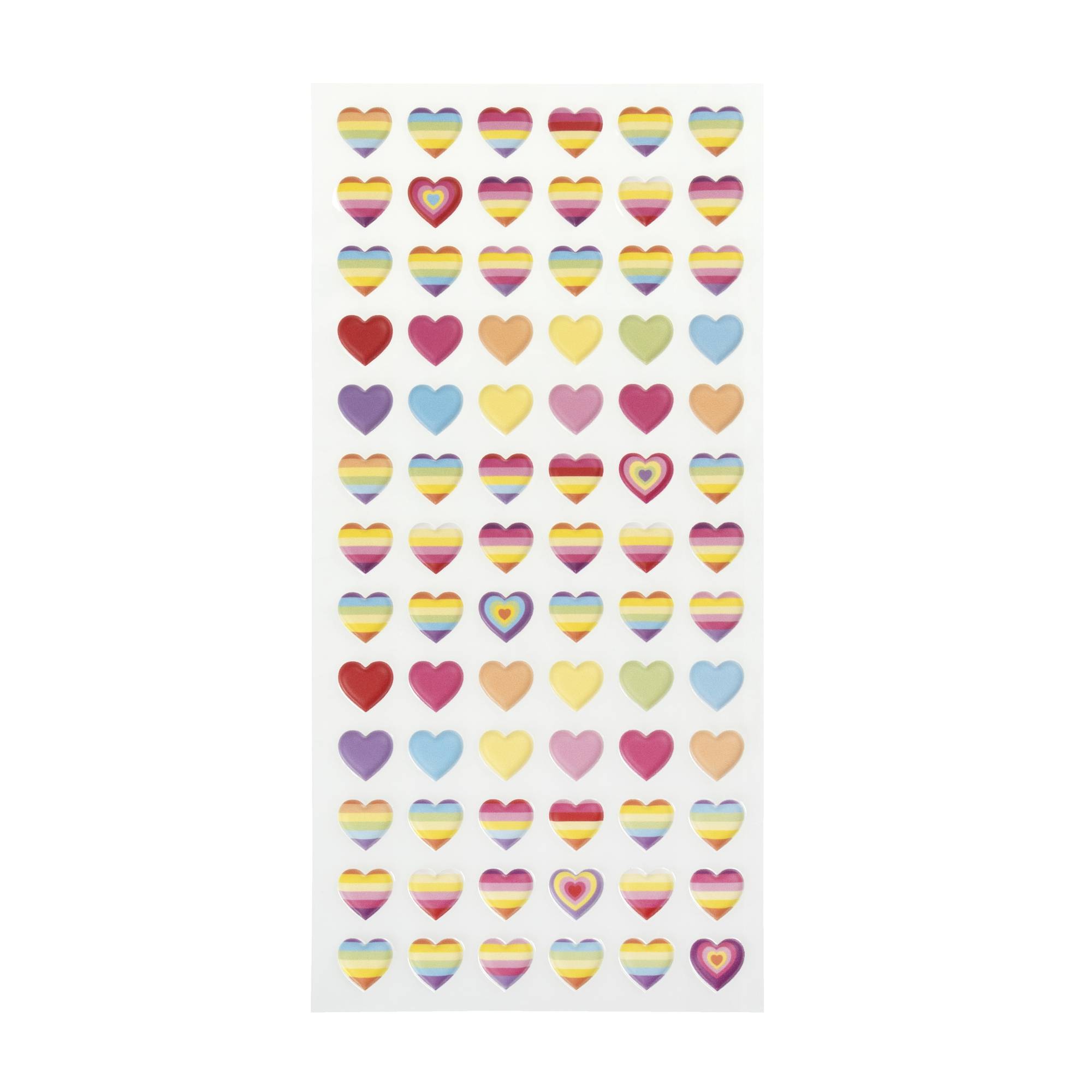 Rainbow Heart Puffy Stickers 78 Pack | Hobbycraft