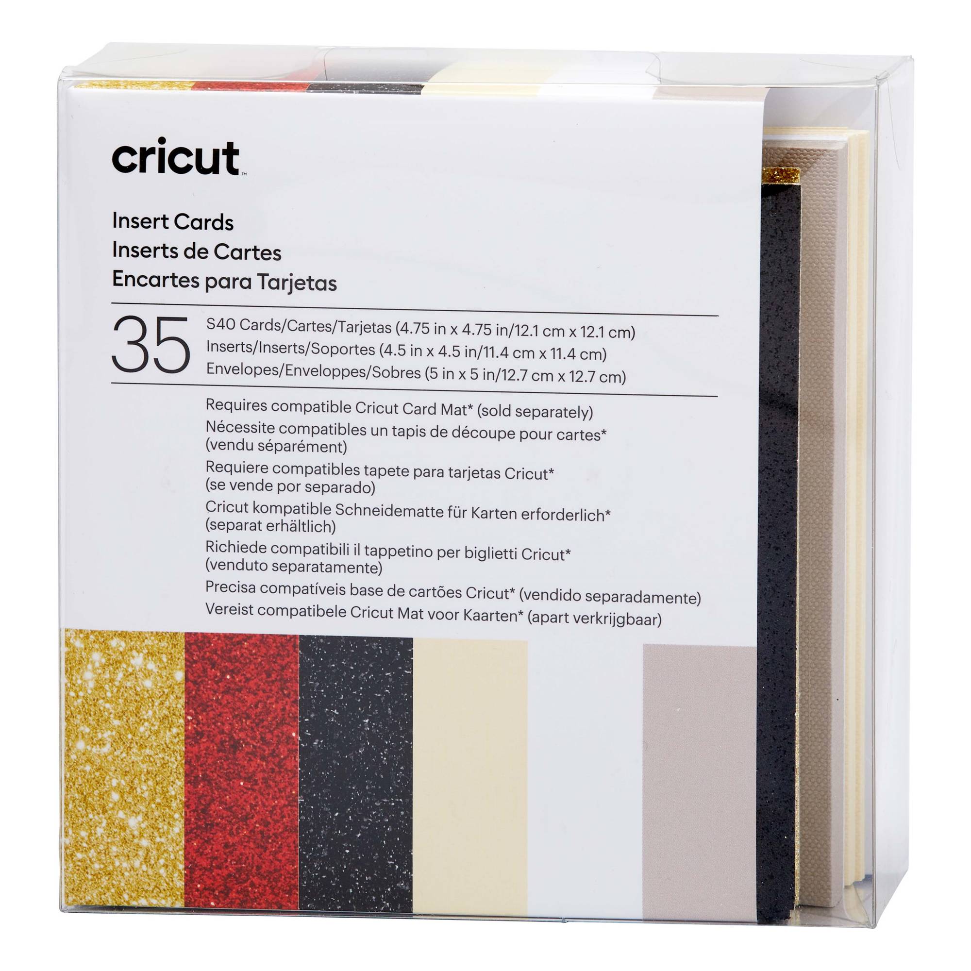 Cricut Glitz and Glam Insert Cards 4.75 x 4.75 Inches 35 Pack | Hobbycraft