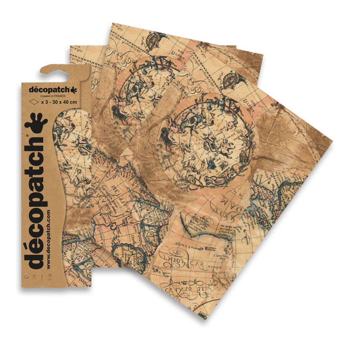 Decopatch Map Paper 3 Sheets | Hobbycraft