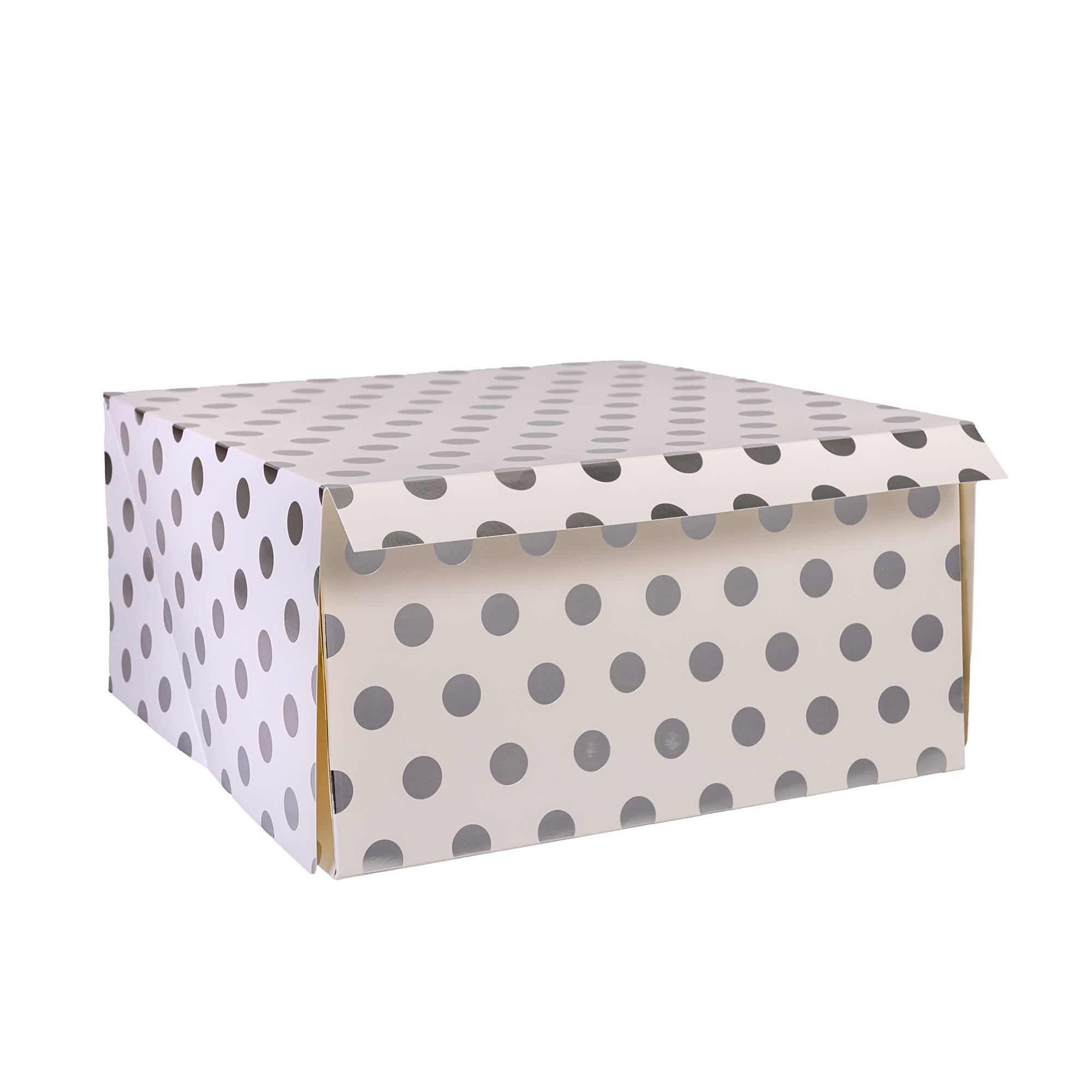 Silver Polka Dot Cake Box 12 Inches | Hobbycraft