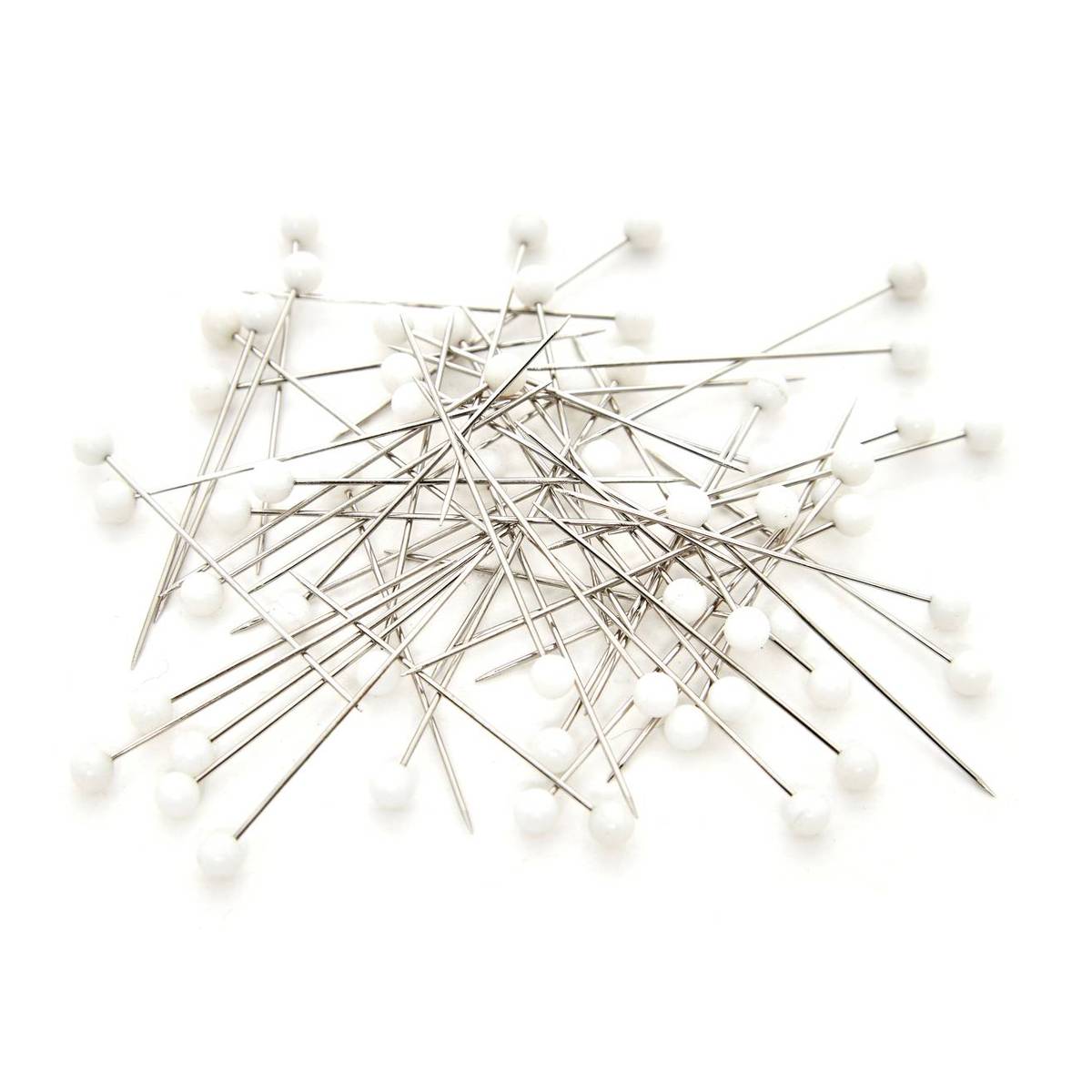 Hemline Gold White Plastic Head Pins 38mm 60 Pack | Hobbycraft