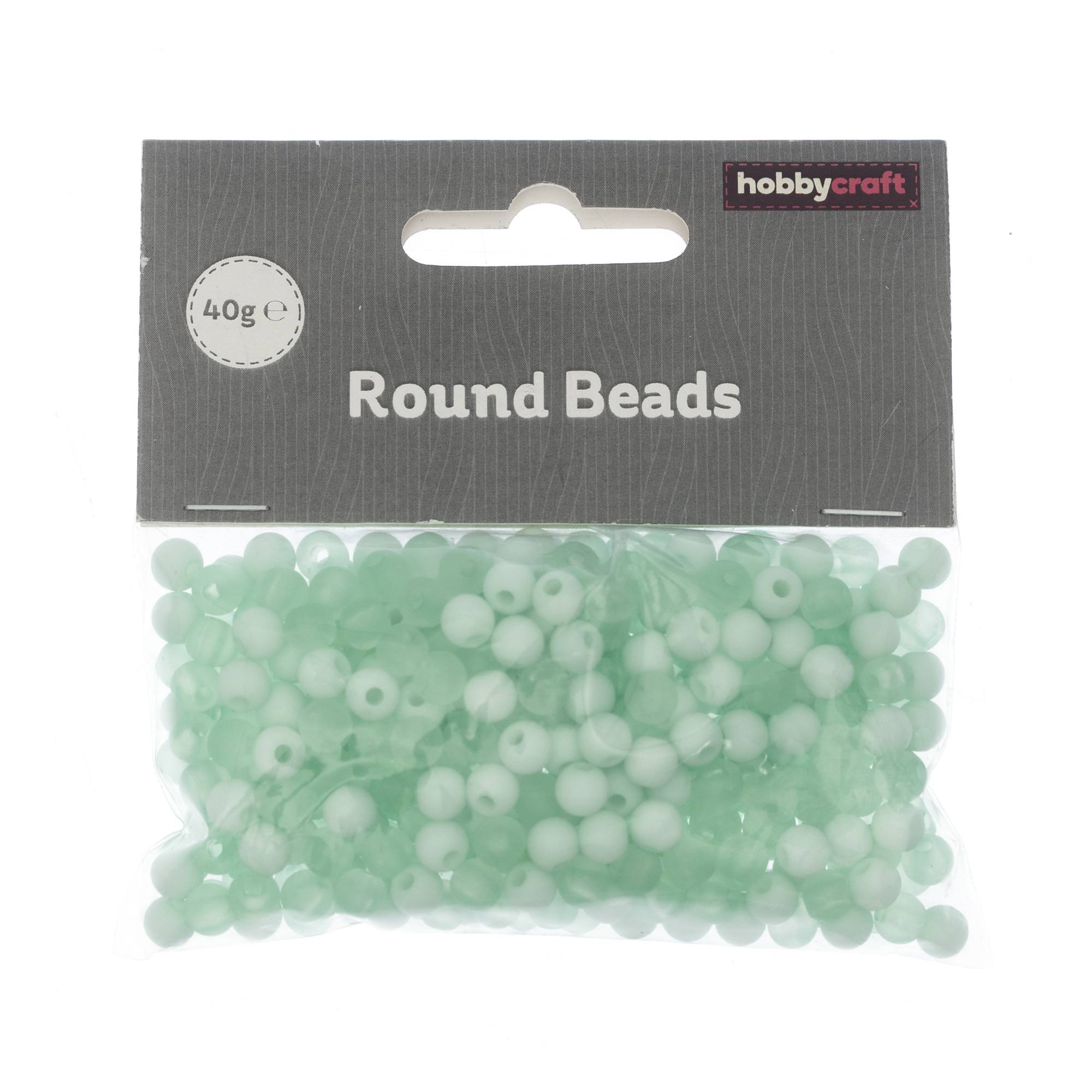 Mint Green Round Plastic Beads 6mm 40g | Hobbycraft