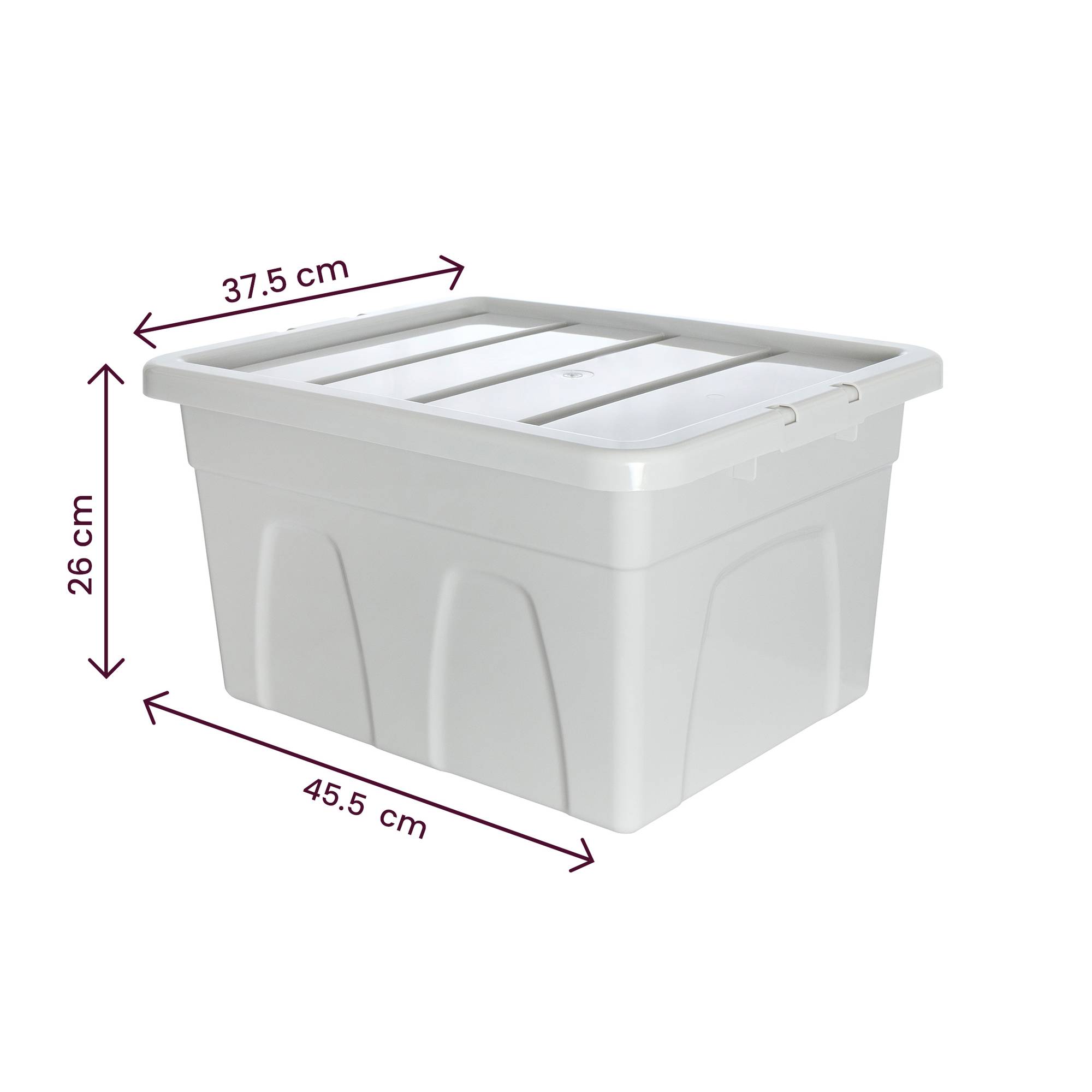 Whitefurze 32 Litre Pastel Grey Stack and Store Storage Box | Hobbycraft