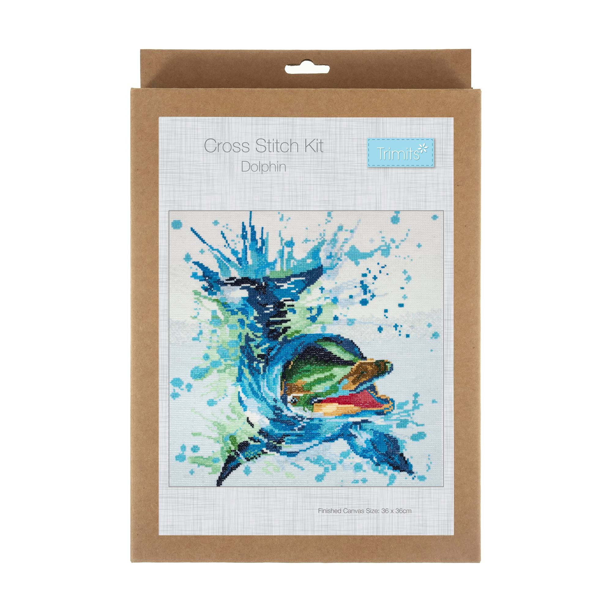 Trimits Dolphin Large Cross Stitch Kit 36cm x 36cm | Hobbycraft