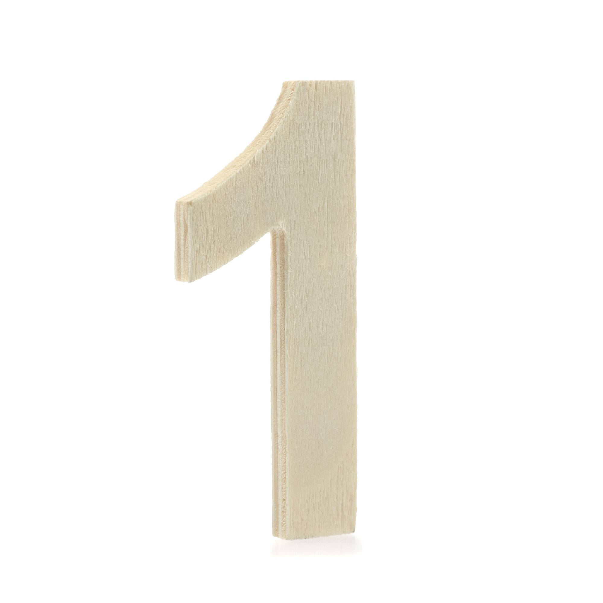 Small Wooden Number 1 6.5cm | Hobbycraft