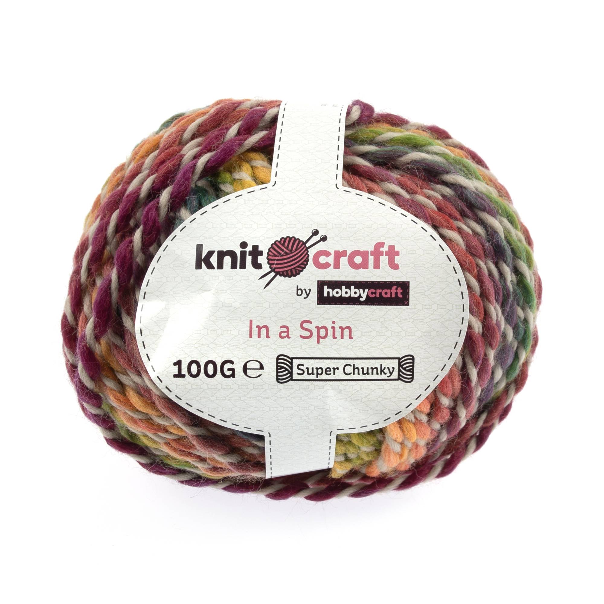 Knitcraft Orange and Green Mix In a Spin Yarn 100g | Hobbycraft