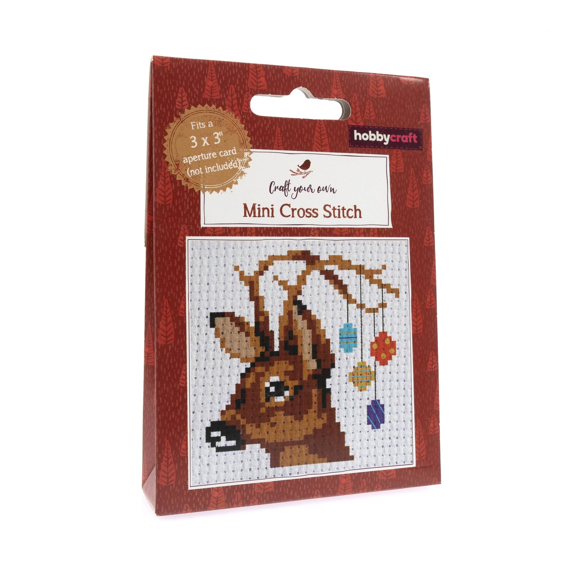 Bauble Deer Mini Cross Stitch Kit | Hobbycraft