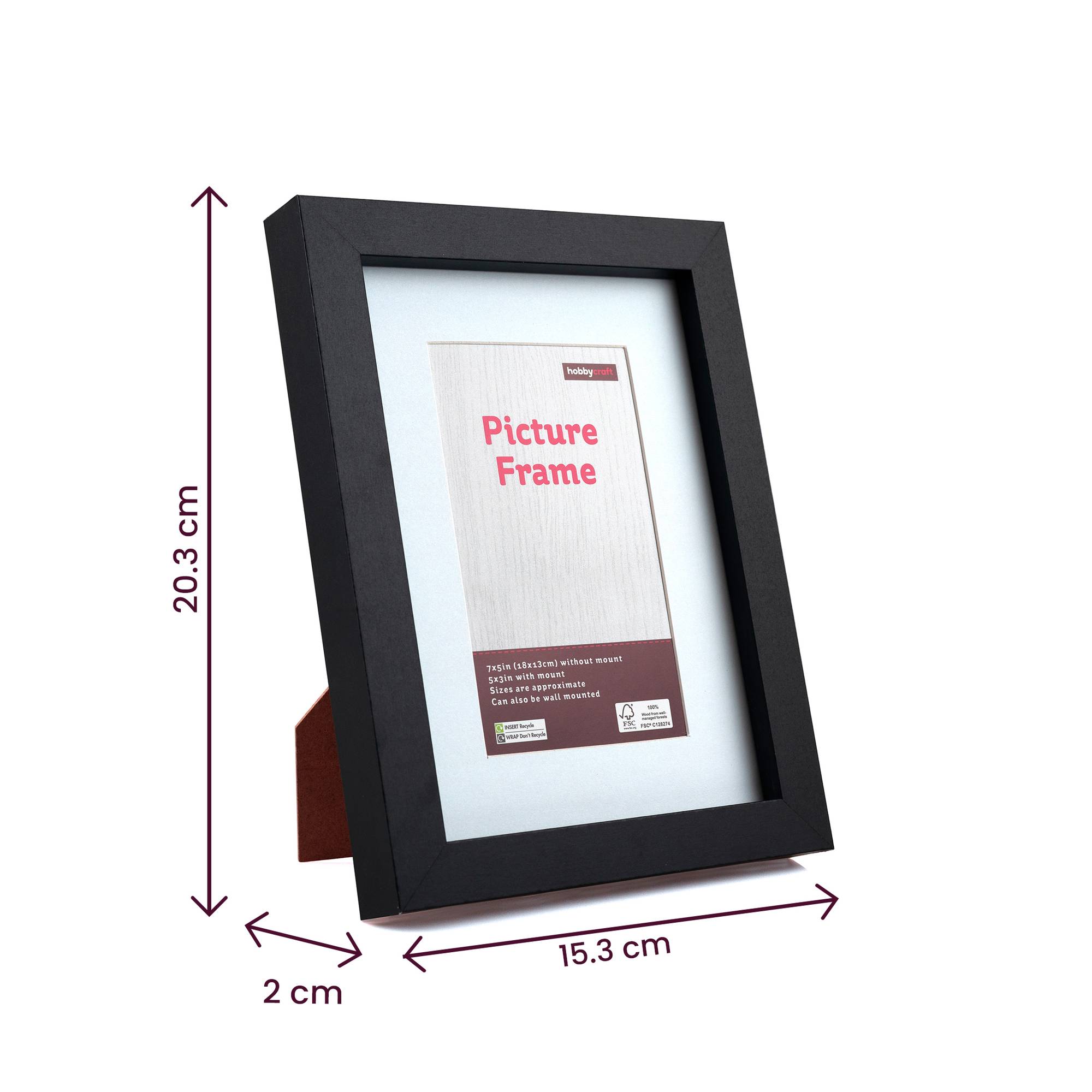 Black Picture Frame 18cm x 13cm | Hobbycraft
